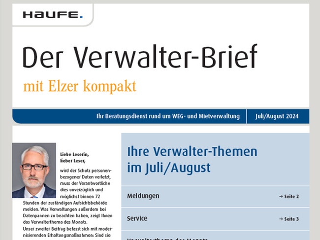 Der Verwalterbrief mit den Verwalterthemen im Juli August 2024 | Verwalter-Brief | Immobilien ...